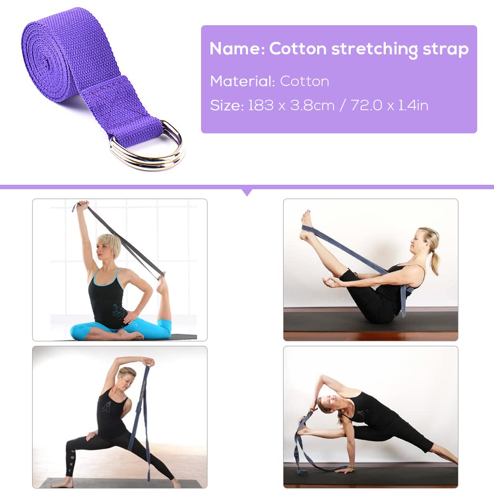 Lixada 5Pcs Yoga Ball Chair,Yoga Equipment Set Include Yoga Ball Yoga Blocks Stretching Strap Resistance Loop Band Exercise Band (Purple)