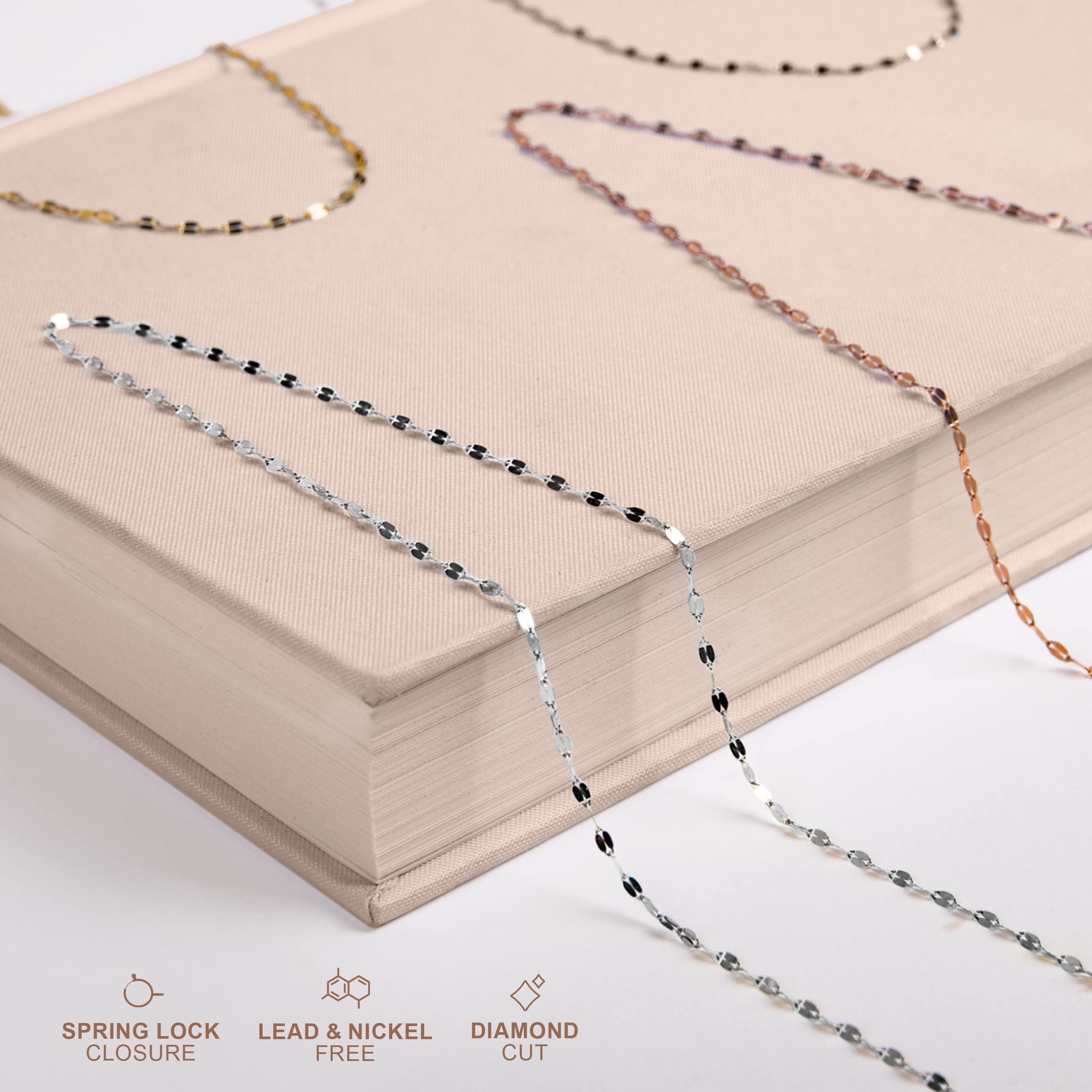 PORI JEWELERS 18K Solid Gold 2.0MM Diamond Cut Mirror Chain Necklace and Anklet - Unisex Sizes 10"-30" - Yellow, 30" (18, Yellow)