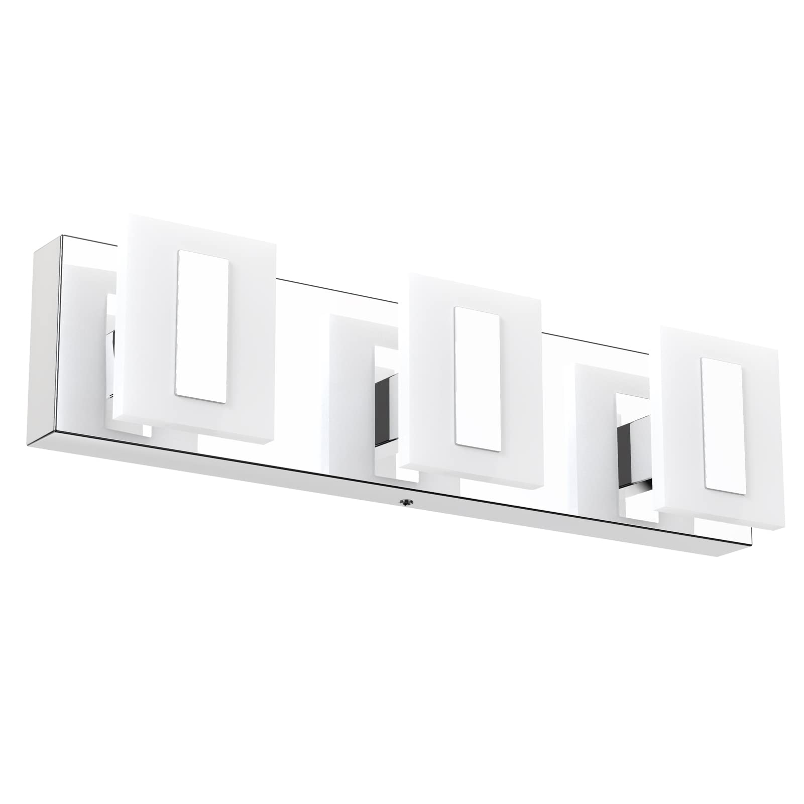 Ralbay 3-Light Modern LED Vanity Lights for Bathroom, Acrylic Stainless Steel Bathroom Wall Light Fixtures Over Mirror, Chrome 6000K