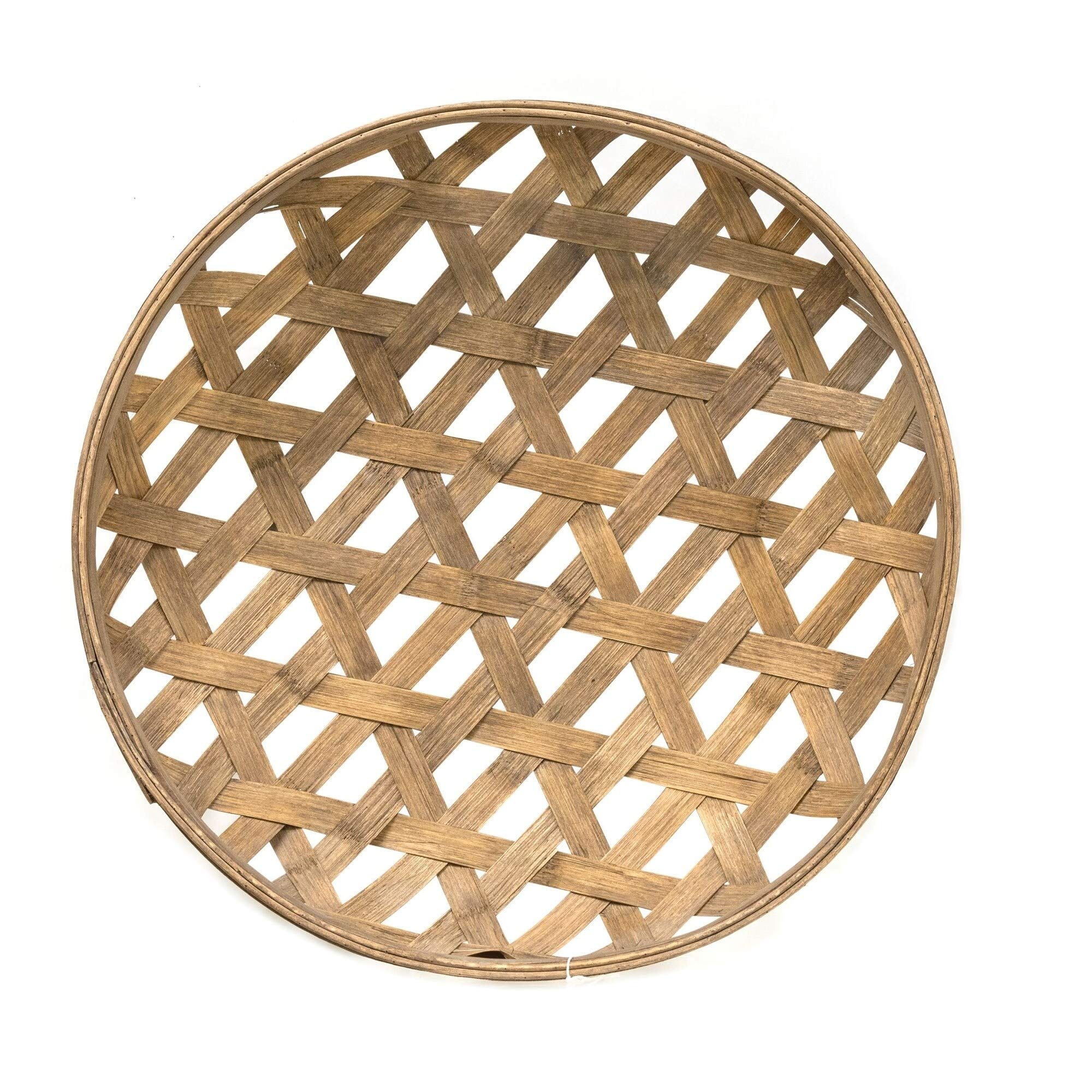Misc Round Tobacco Basket Brown Wood