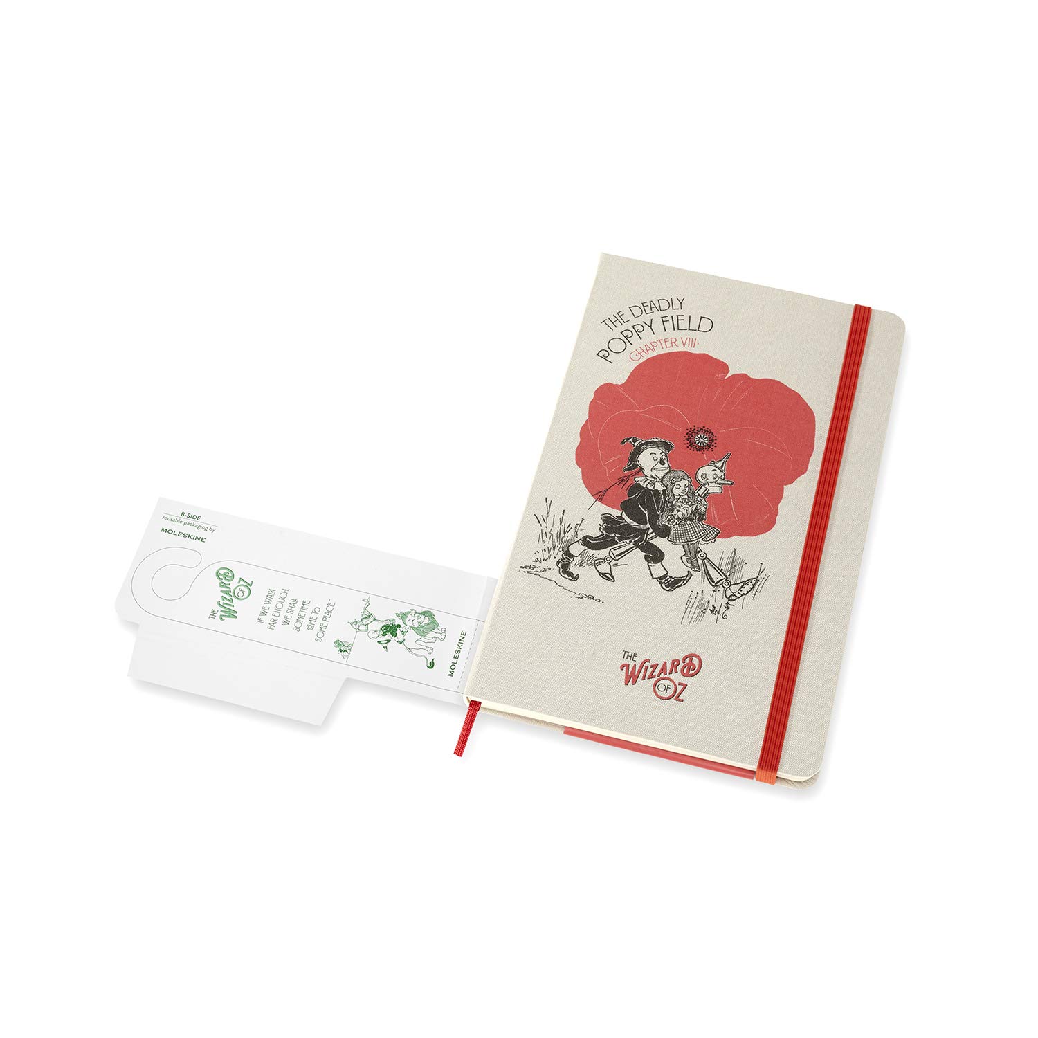 Moleskine Limited Edition Wizard of Oz Notebook, Hard Cover, Large (5" x 8.25") Ruled/Lined, Poppy Field, 240 Pages