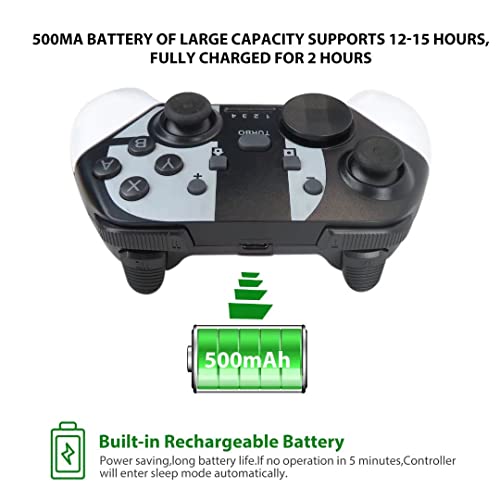 Switch Controller for Nintendo Switch/Switch Lite, Bluetooth Wireless Switch Controller Gamepad Remote Joystick with Turbo, Dual Vibration and Gyro Axis