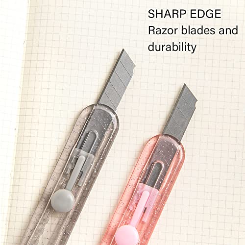 Small Utility Knife,Cute cat Paw Retractable Utility Knife,6 Utility Knifes,Send you 1 Plastic Ruler,9mm Wider Razor Sharp Blade,Perfect for Office and Home Use