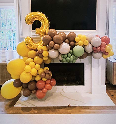 Mustard Yellow Balloons Birthday Decoration 73pcs 5/10/12/18 inch Assorted Sizes Tropical Balloons Thanksgiving Fall Party Balloons