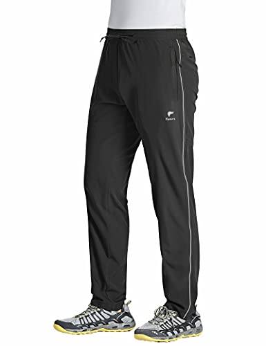 MAGCOMSEN Mens Joggers Sweatpants Zipper Pockets Quick Dry Summer Hiking Pants Open Bottom Lightweight Yoga Pants Gym Pants Running Pants Workout Pants