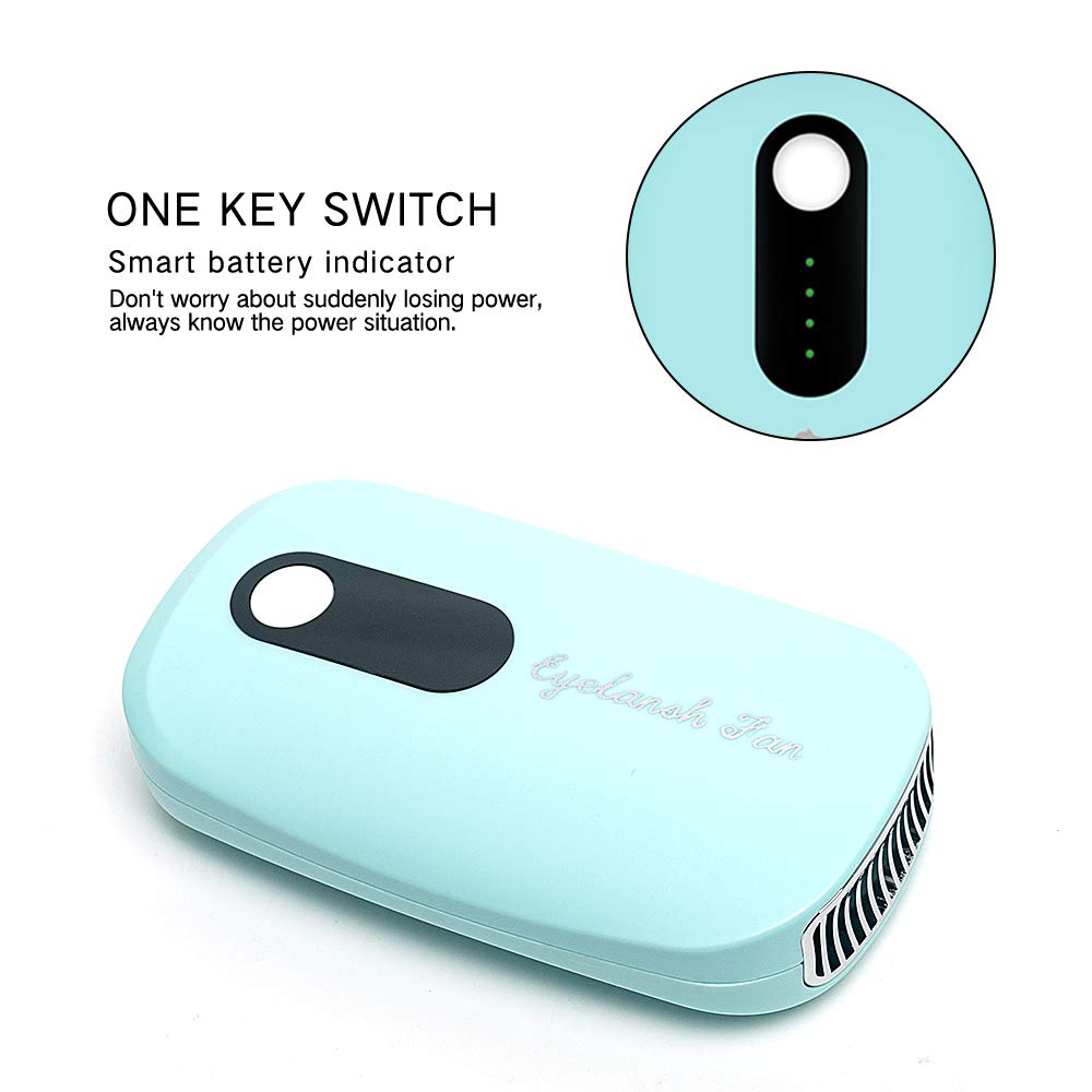 MISMXC USB Fan Air Conditioning Blower for Eyelash Extension (Blue)
