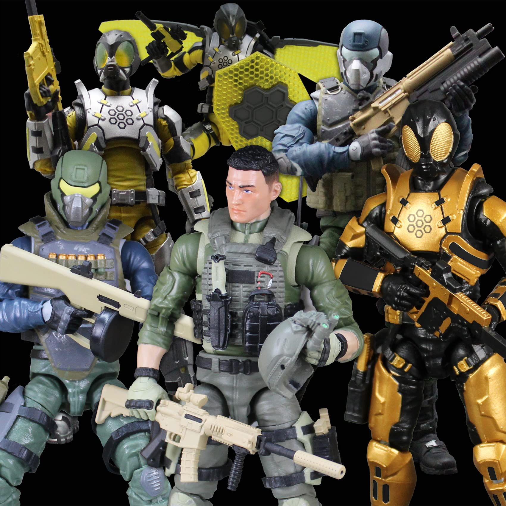 Valaverse 1/12 Scale Action Force Blowback Military Figure, 6.5 Inch SWAT Soldier with Weapons & Playset Accessories