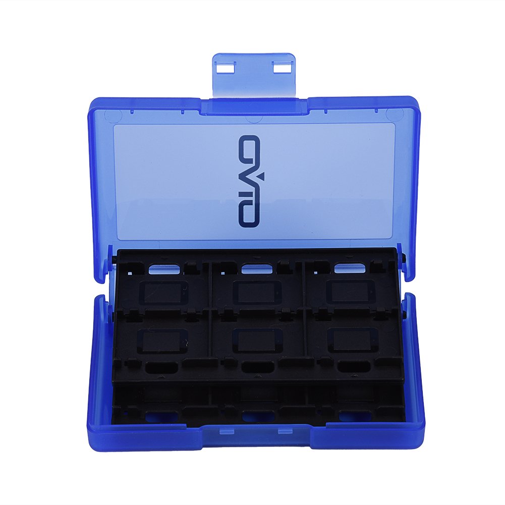 Switch Game Case,24-in-1 TF Card Box, Game Memory Case Holder Carrying Storage for Switch Protective Blue Cases Cards and from (Blue) [video game]