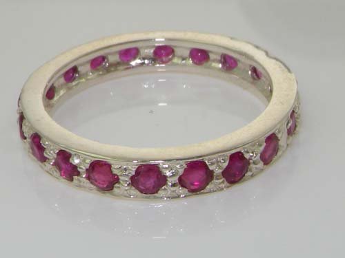 LetsBuyGold 925 Sterling Silver Real Genuine Ruby Womens Promise Ring - Size 9