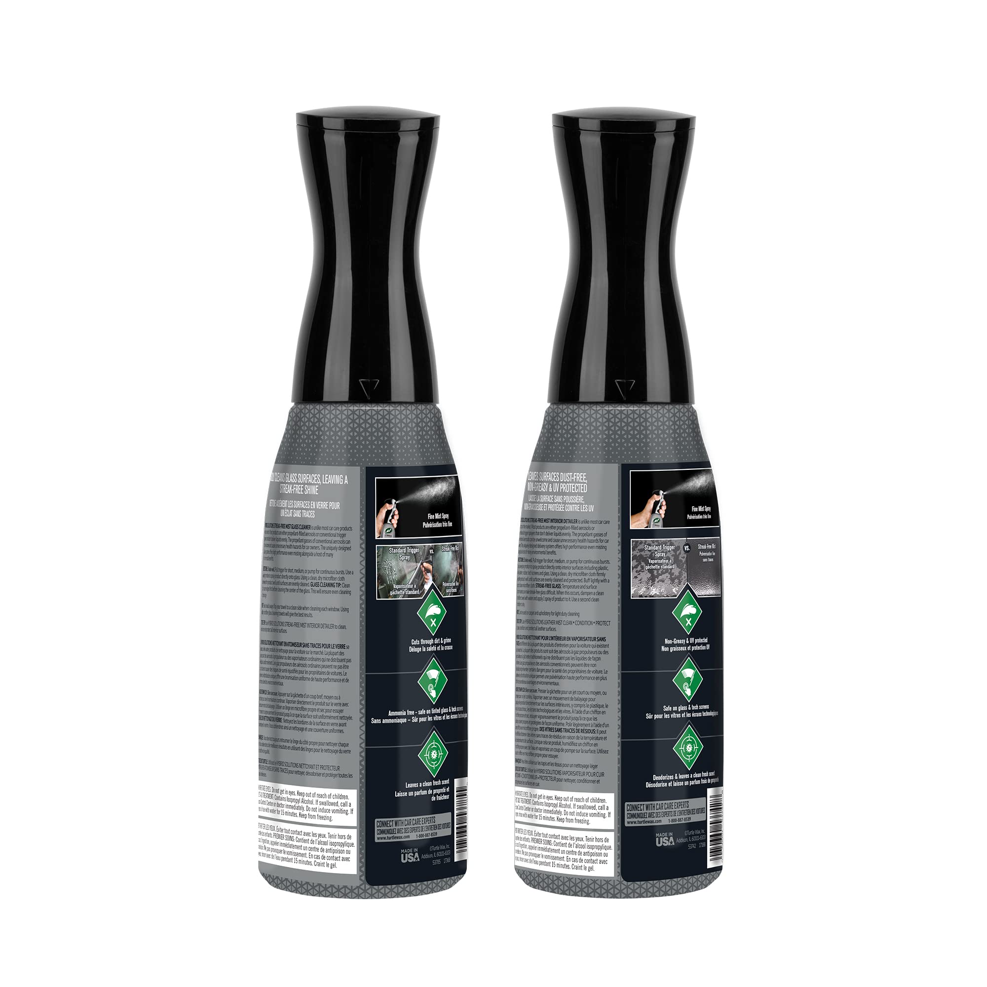 Turtle Wax Hybrid Solutions Interior Misting Detailer and Streak-Free Misting Glass Cleaner, Combo Pack