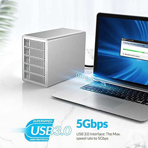 VIBY Multi Bay 3.5'' Aluminum Enterprise HDD Docking Station 32/64/80TB SATA to USB3.0 150W Internal Power HDD Case