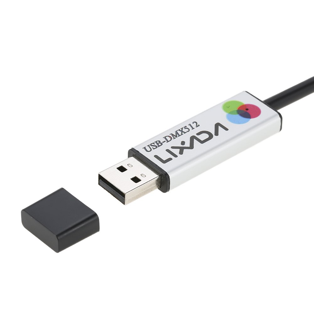 Lixada USB to DMX Interface Adapter Controller DMX512 for PC Stage Lighting Controller Dimmer