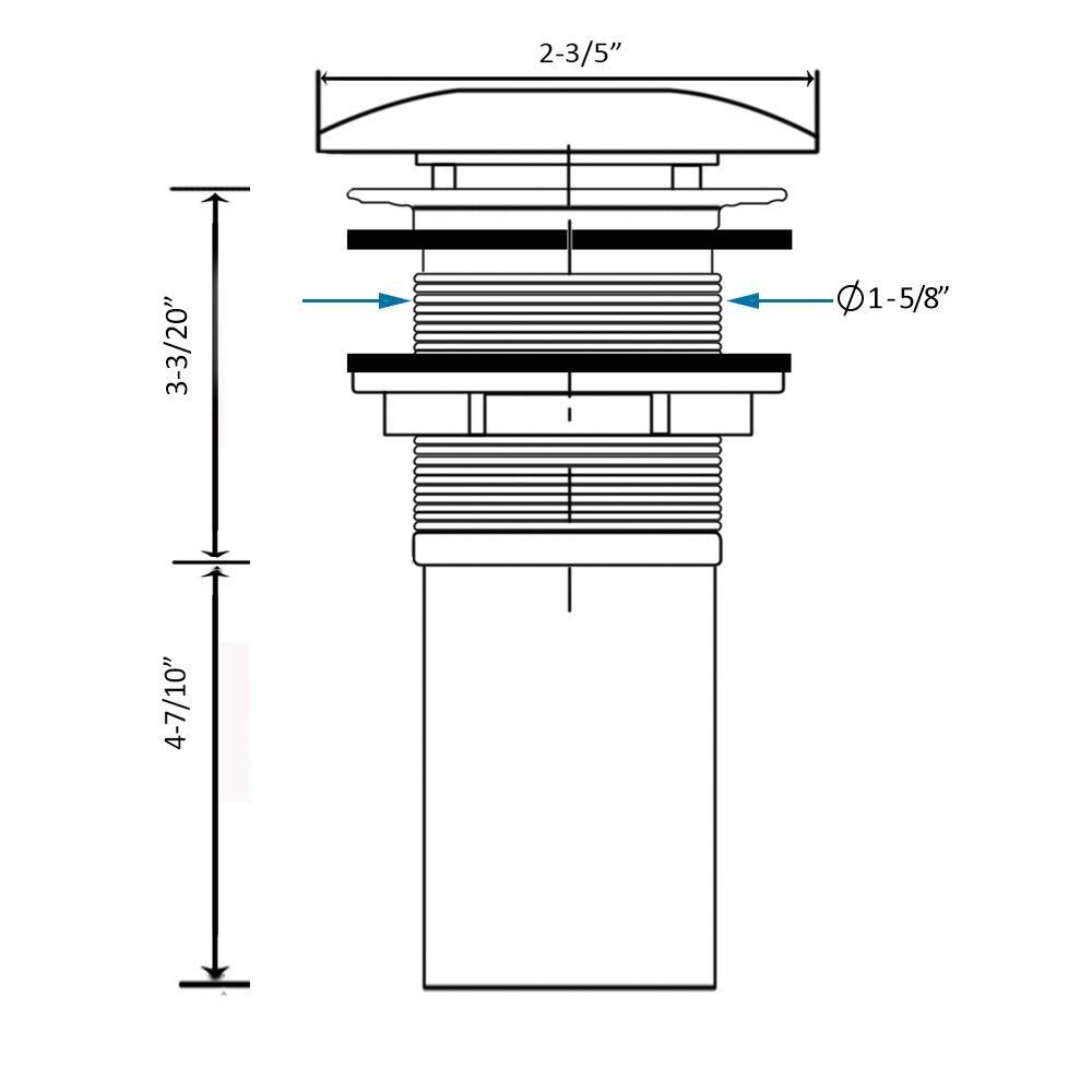 Pop Up Drain Stoper with Overflow Bathroom Sink Drain Lavatory Basin Sink Drain Chrome Finished