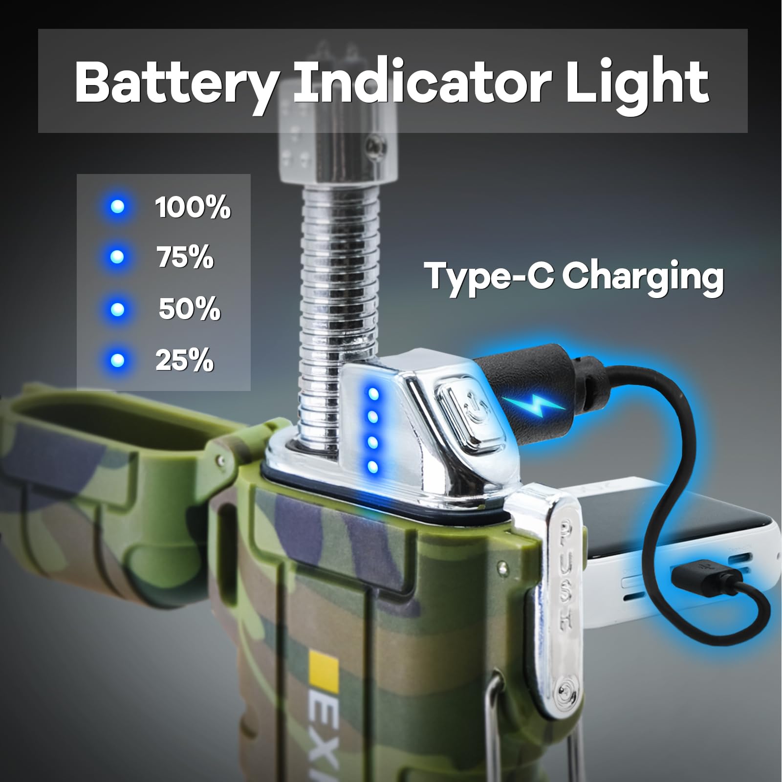 Luxgaze 2 Pack Waterproof Lighter 360° Flexible Neck Rechargeable Arc Lighter Butane Torch Lighter Electric Lighters Flameless Plasma Outdoor Lighter Survival Tactical Gear Candle Camping Adventure
