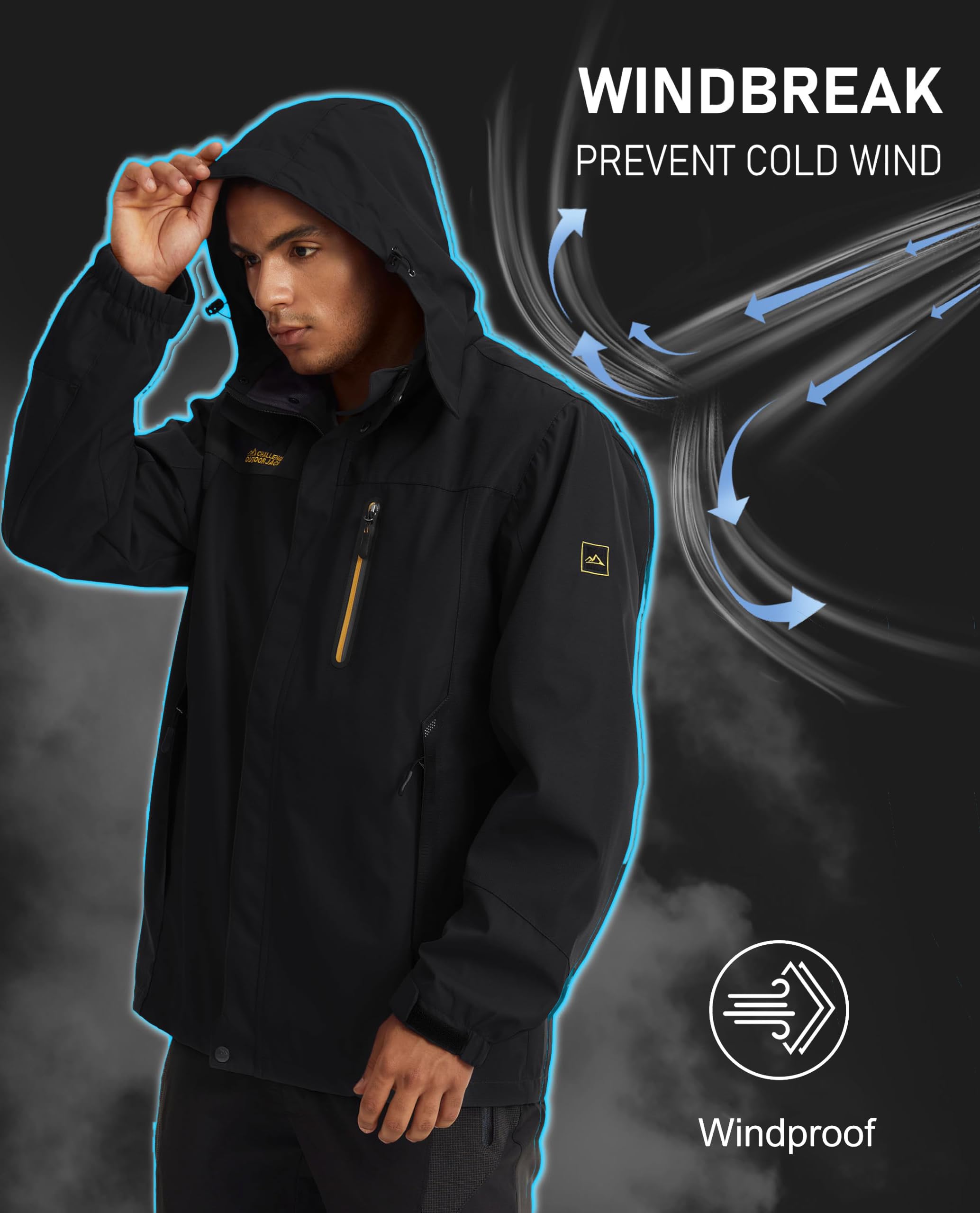 MAGCOMSEN Mens Windbreaker Jackets Rain Jacket Climbing Waterproof Jacket Travel Lightweight Jacket Cycling Jacket Outdoor Coats