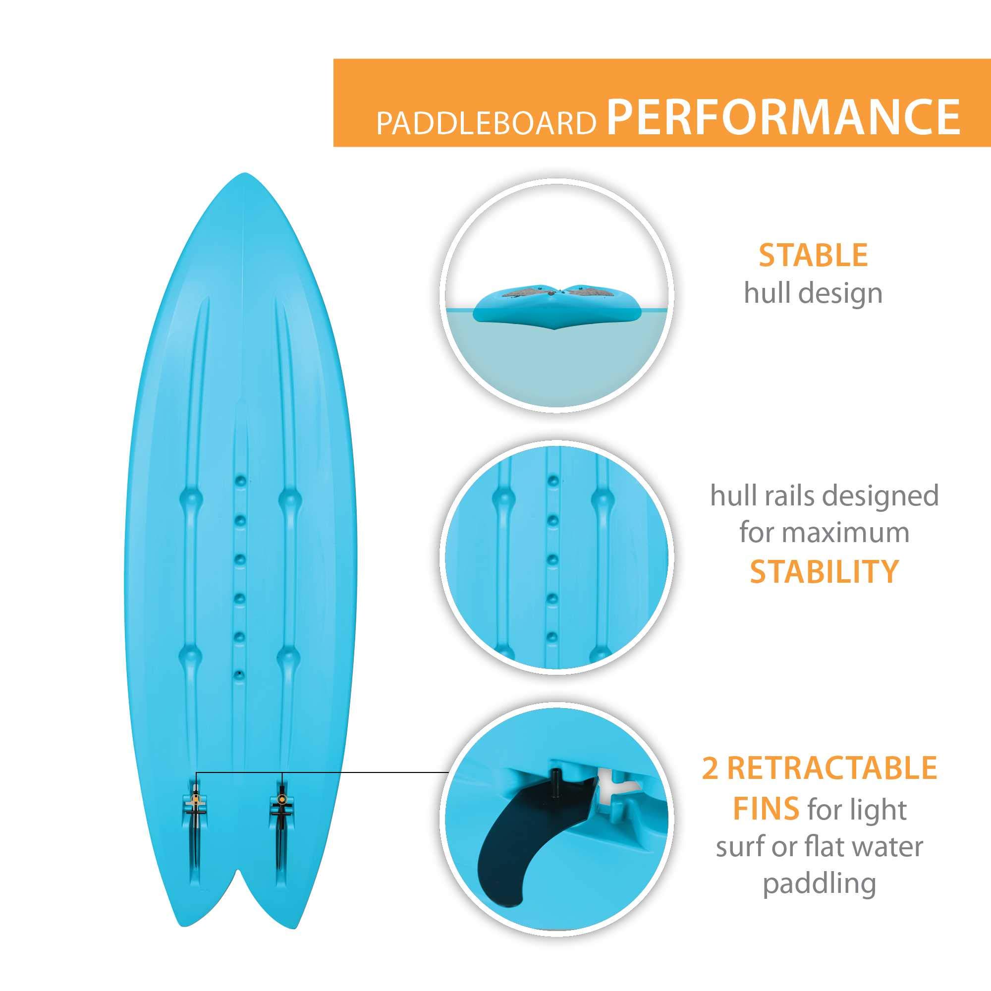 Lifetime Freestyle Hard Shell Paddleboard with Paddle, 9'8"/X-Large, Glacier Blue