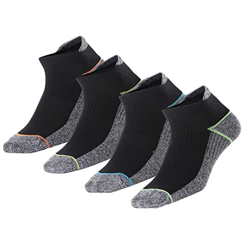 Kodal Copper Ankle Socks, Athletic Low Cut Running Socks for Men Women, Moisture Wicking, Odor Control, Breathable for Sweaty Feet (4 Pairs)