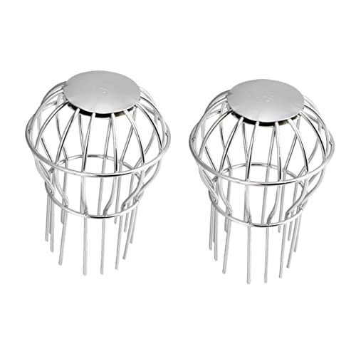 LIGHTAOTAO 2 Pcs Floor Drain Cover Downspout Filter Drain Filter caps roof Floor Drain downspout Diverter roof Drainage Covers Strainer for Sink roof Gutter Guard Stainless Steel Cable Dome