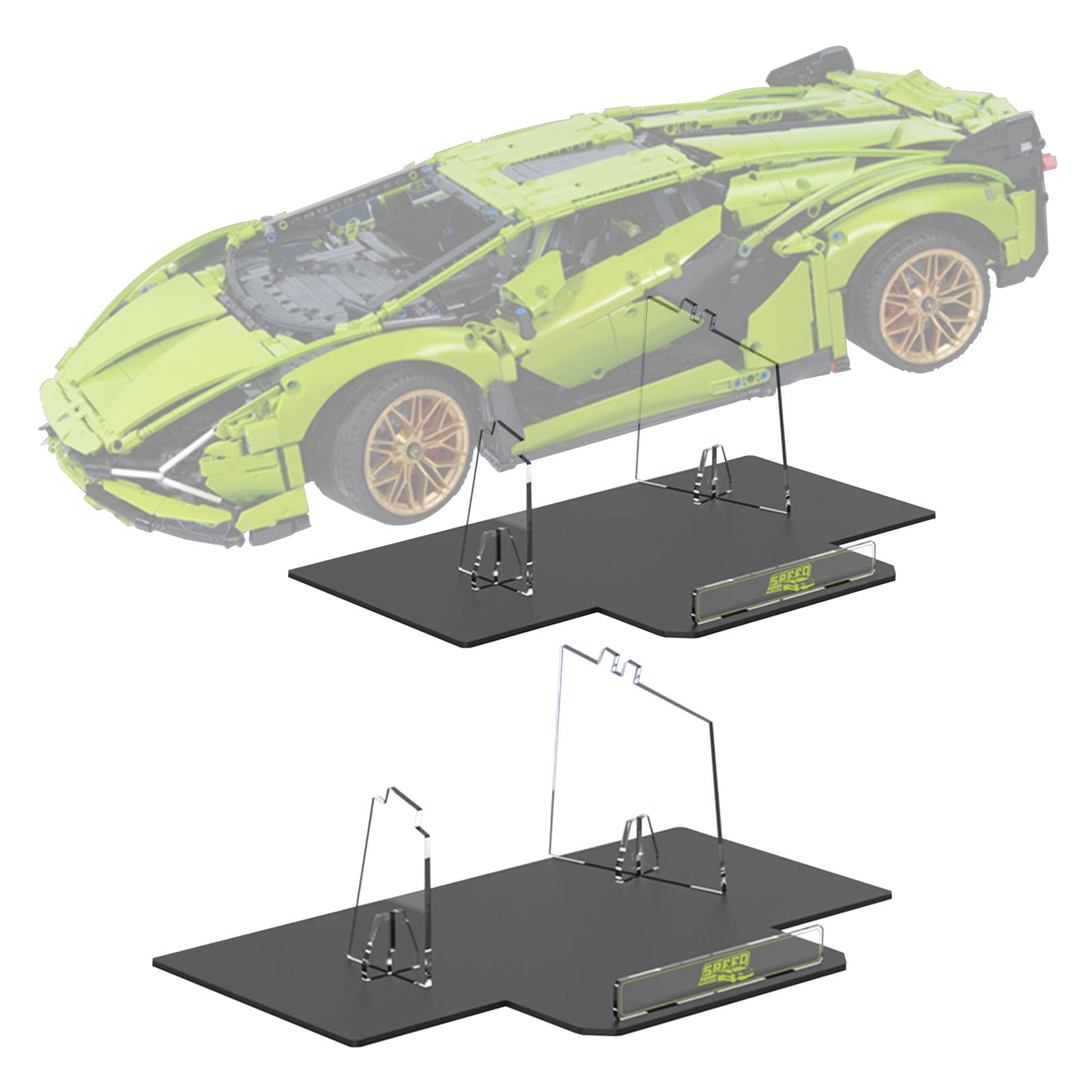 Vaodest Acrylic Display Stand for Lego Technic McLaren F1 Race Car 42141 Set, 5 MM Transparent Clear Display Holder,Compatible with Lego 42141 Set(Display Stand Only, Not Building Set)