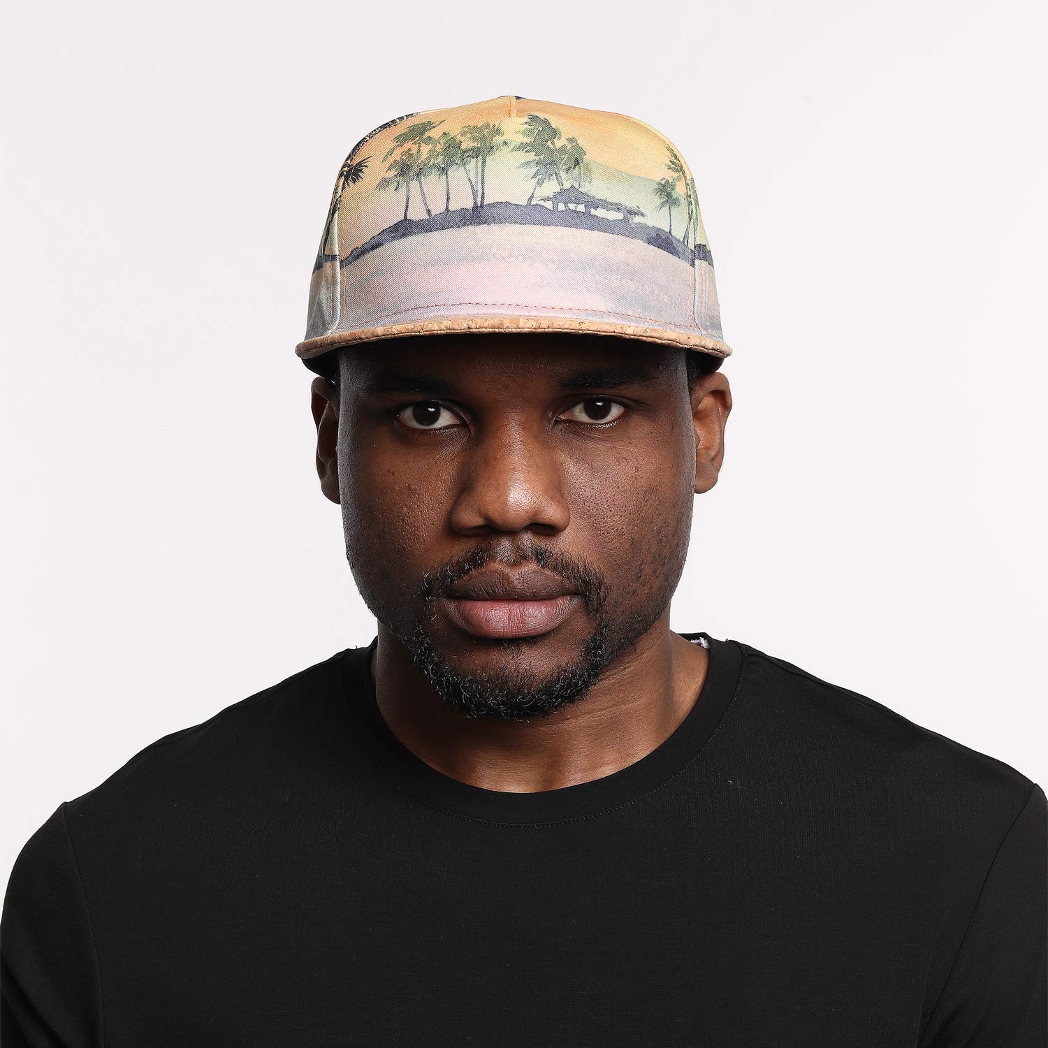 NUZADA Snapback Hats for Men Flat Bill Hat Hip Hop Style Originales Print Adjustable Flat Brim Baseball Cap Yellow