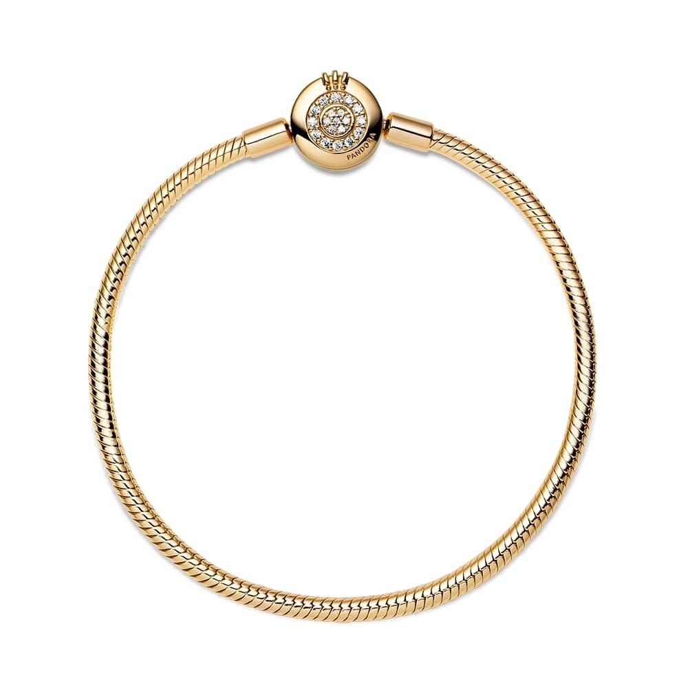 PANDORA Sparkling Crown O Snake Chain Bracelet
