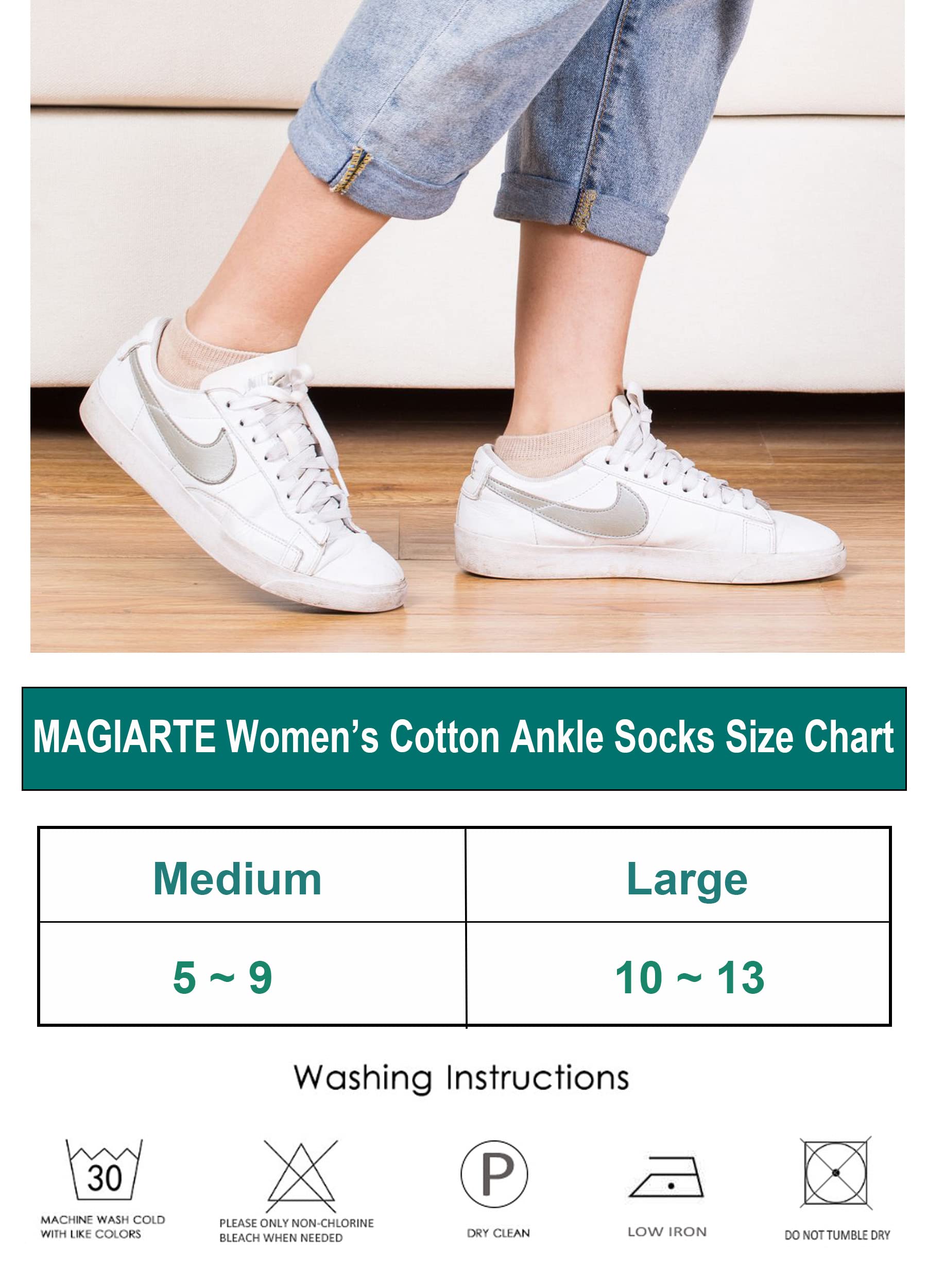 MAGIARTE Womens Ankle Socks Soft Pure Cotton Low Cut Athletic Casual Mutil Color No Show Socks for Women 6-Pack (color#00M)