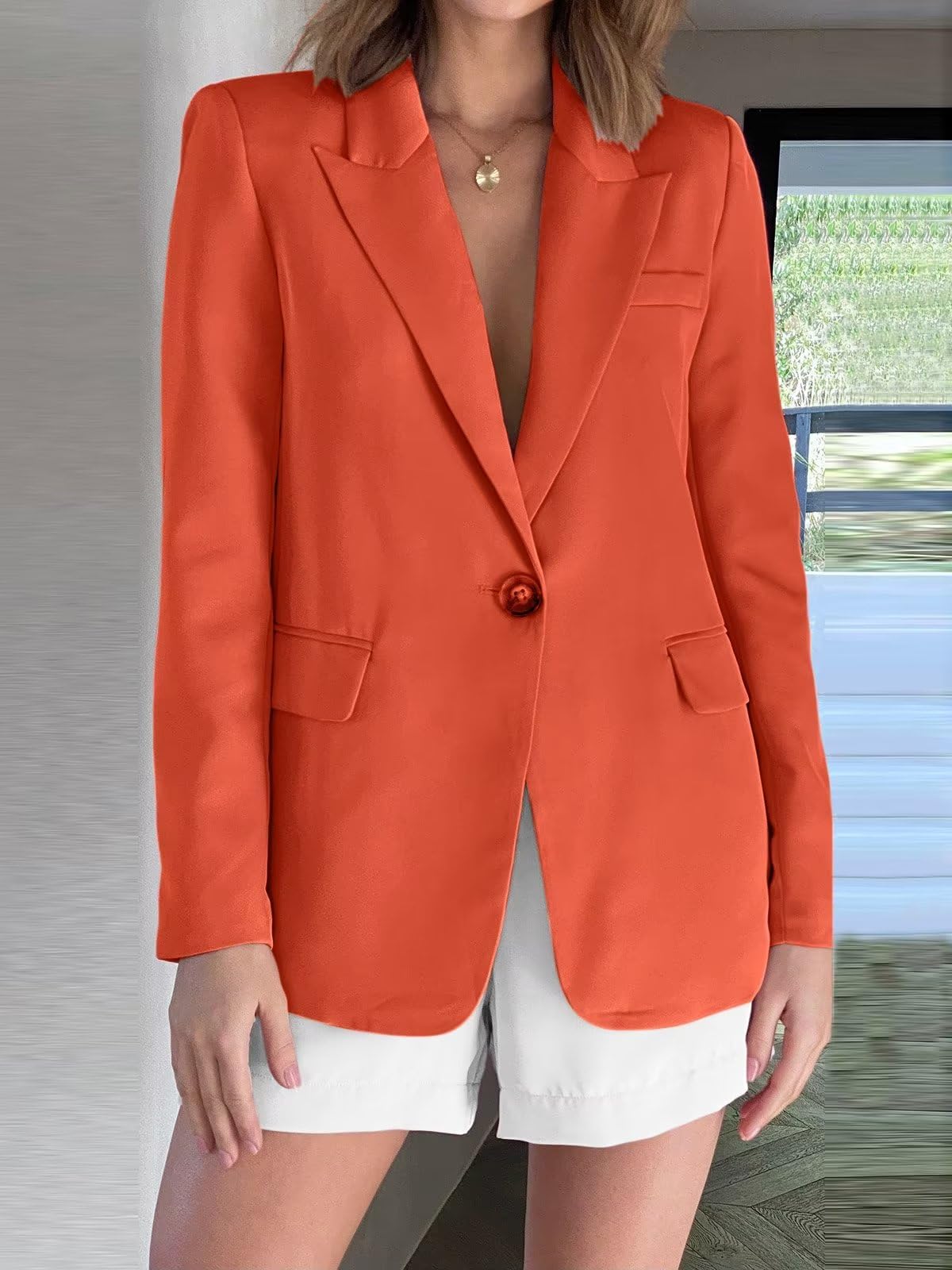 Micticsi Blazer Jackets for Women Casual Open Front Long Sleeve Lapel Office Blazers Work Suit Grey XL