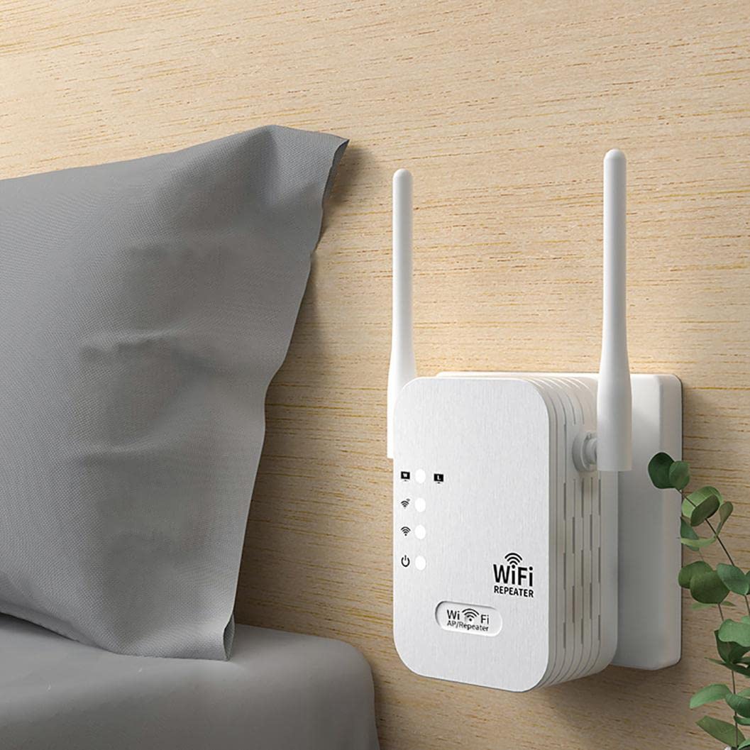 WiFi Extender Signal Booster - Wireless Internet Repeater - Long Range Amplifier with Ethernet Port - Wireless Signal Repeater with Ethernet - for Home Hotels Apartments Indoor Office