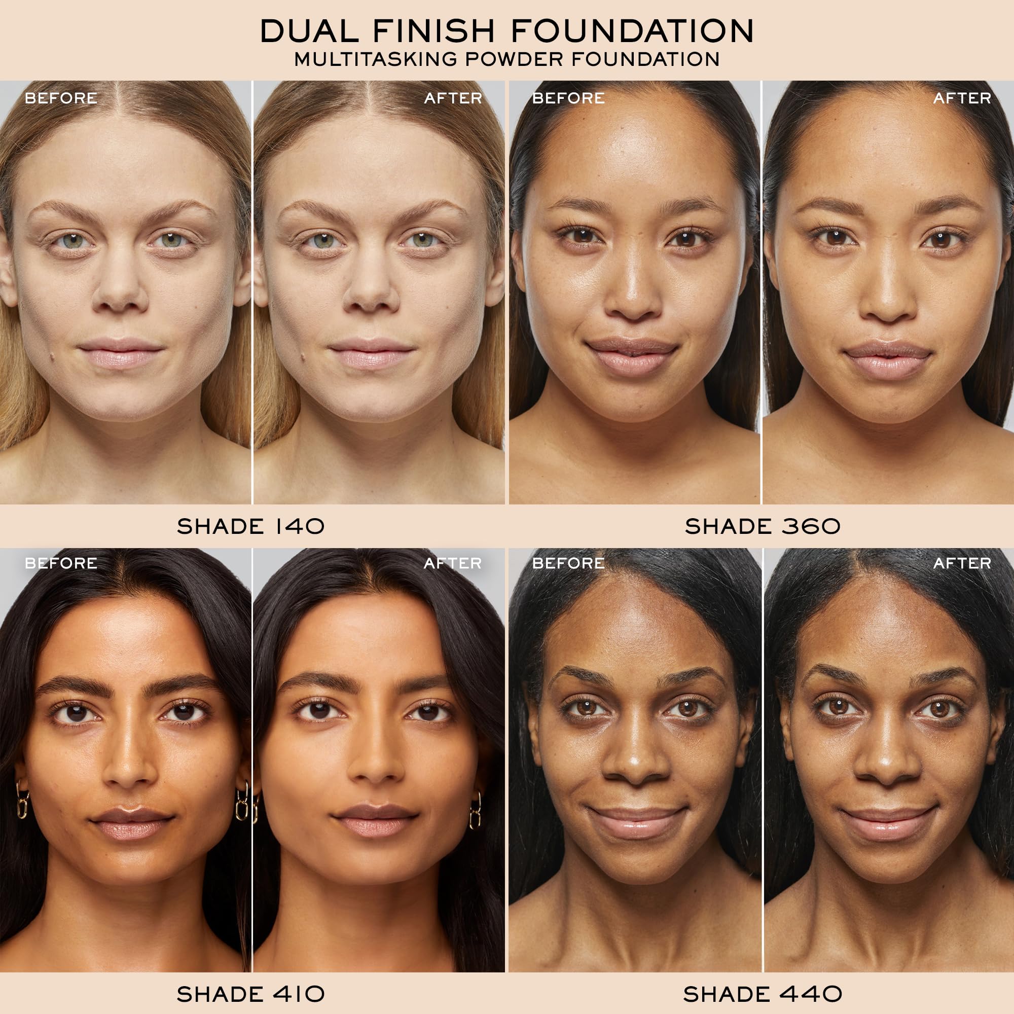 Lancôme Dual Finish Powder Foundation - Buildable Sheer to Full Coverage Foundation - Natural Matte Finish - 470 Suede Cool
