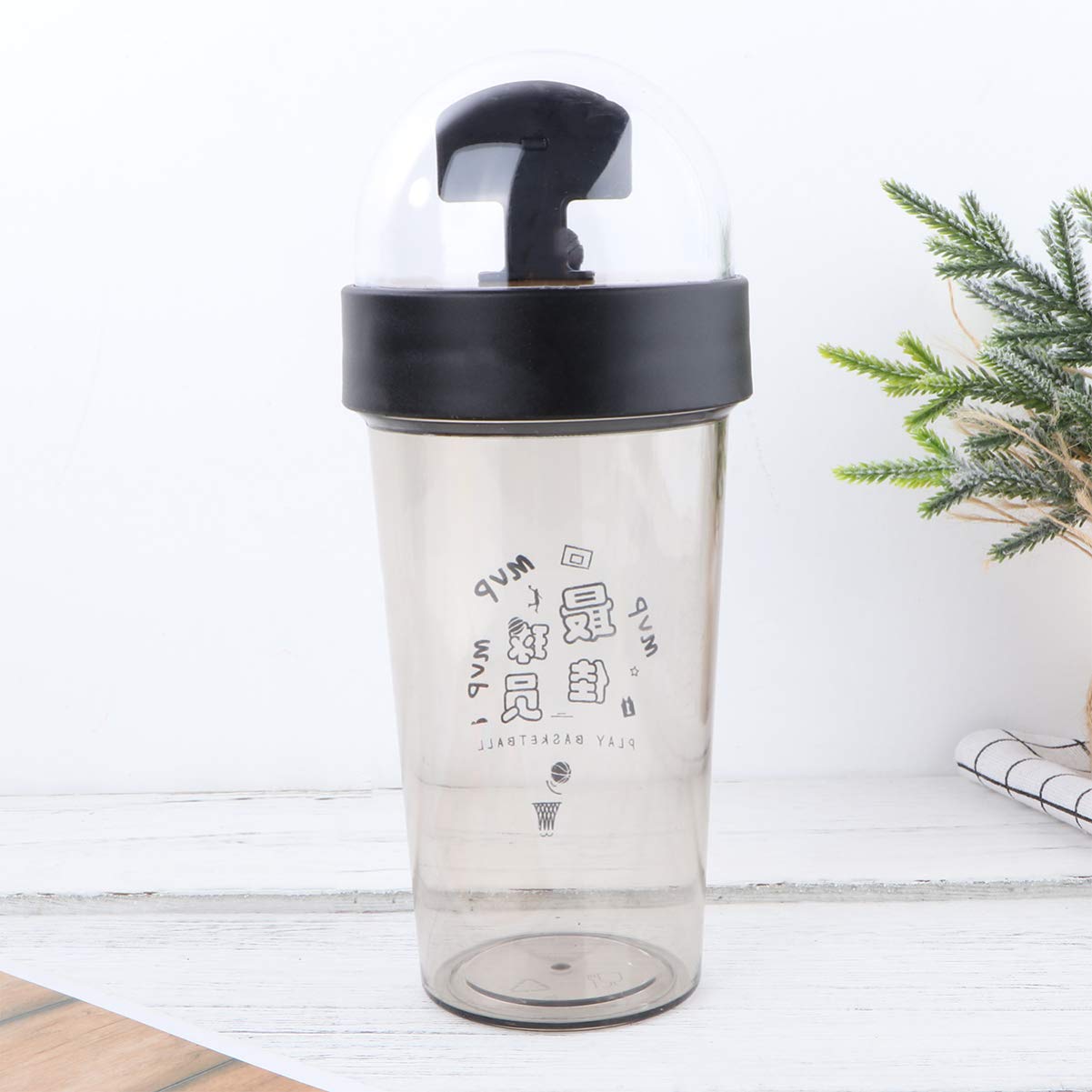 Tofficu Basketball Water Bottle Plastic Water Cup 500ml Creative Shooting Basket Water Bottle Fun Water Bottle Basketball Game Bottle for Students(Black)