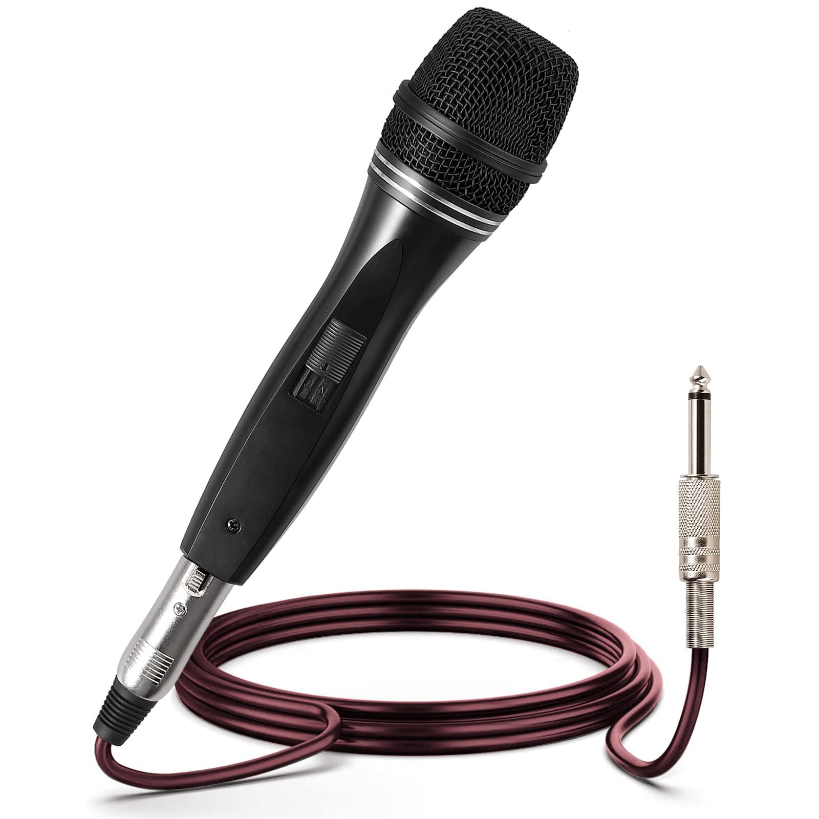 PROZOR Dynamic Karaoke Microphone with 16.4ft XLR Cable for Singing, Metal Handheld Mic Compatible with Karaoke Machine/Speaker/Amp/Mixer for Karaoke Singing, Speech, Wedding and Outdoor Activity