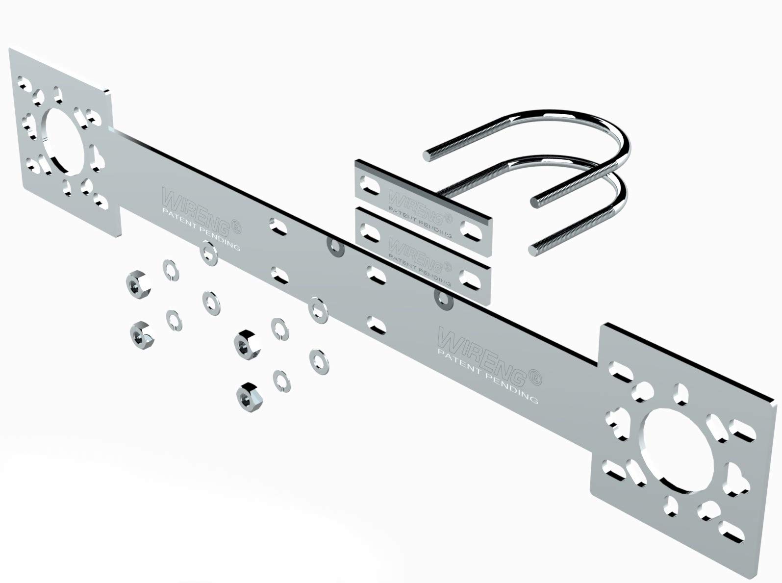 MIMOMount™ MIMO Antenna Mount for ±45°+Vertical+Horizontal Polarizations with Up and Down Tilting Stainless Steel Marine Grade Reinforced