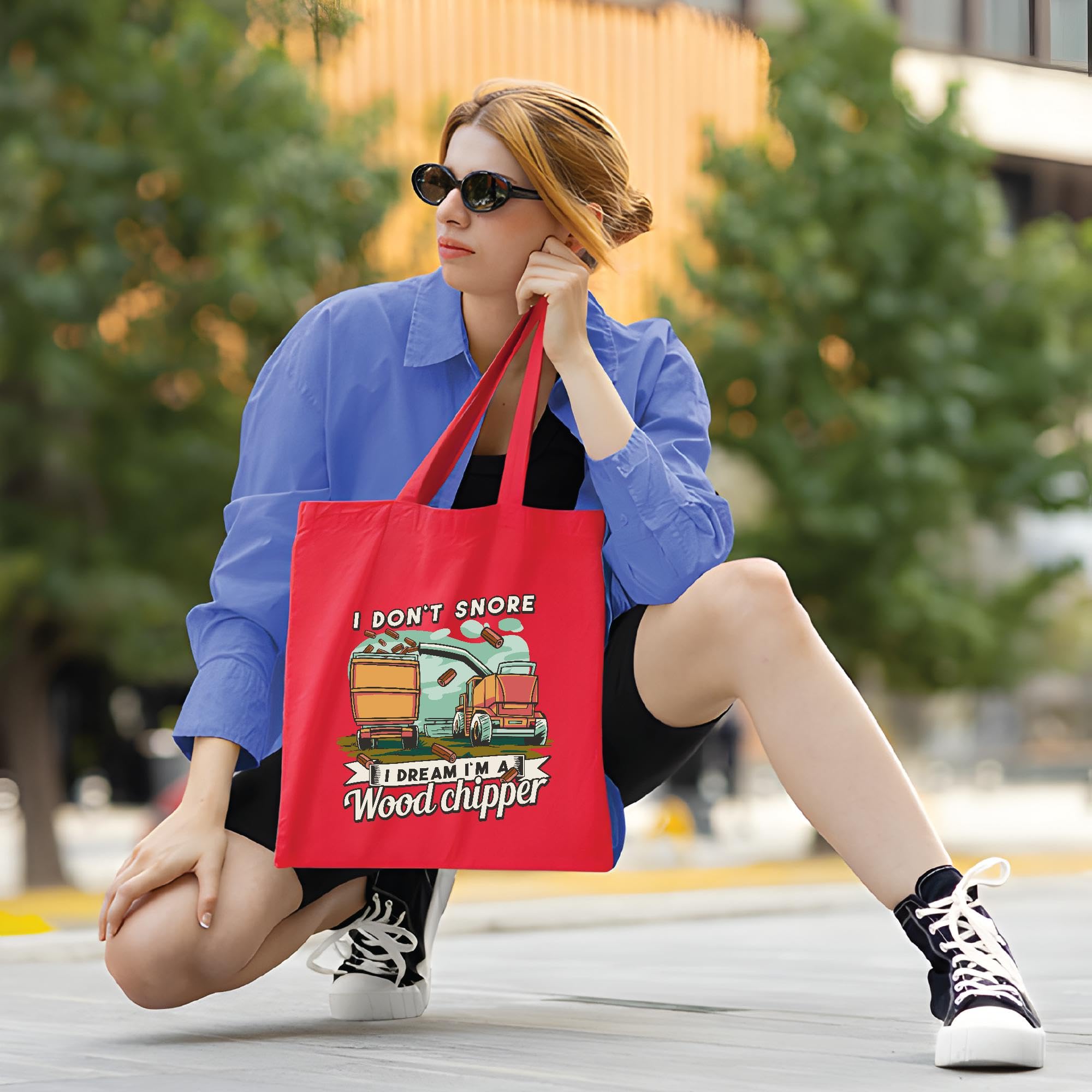 Men Wood Chipper Inspired Gift The perfect gift for DIY enthusiasts and tools lovers Navy Black Multicolor Canvas Tote Bag
