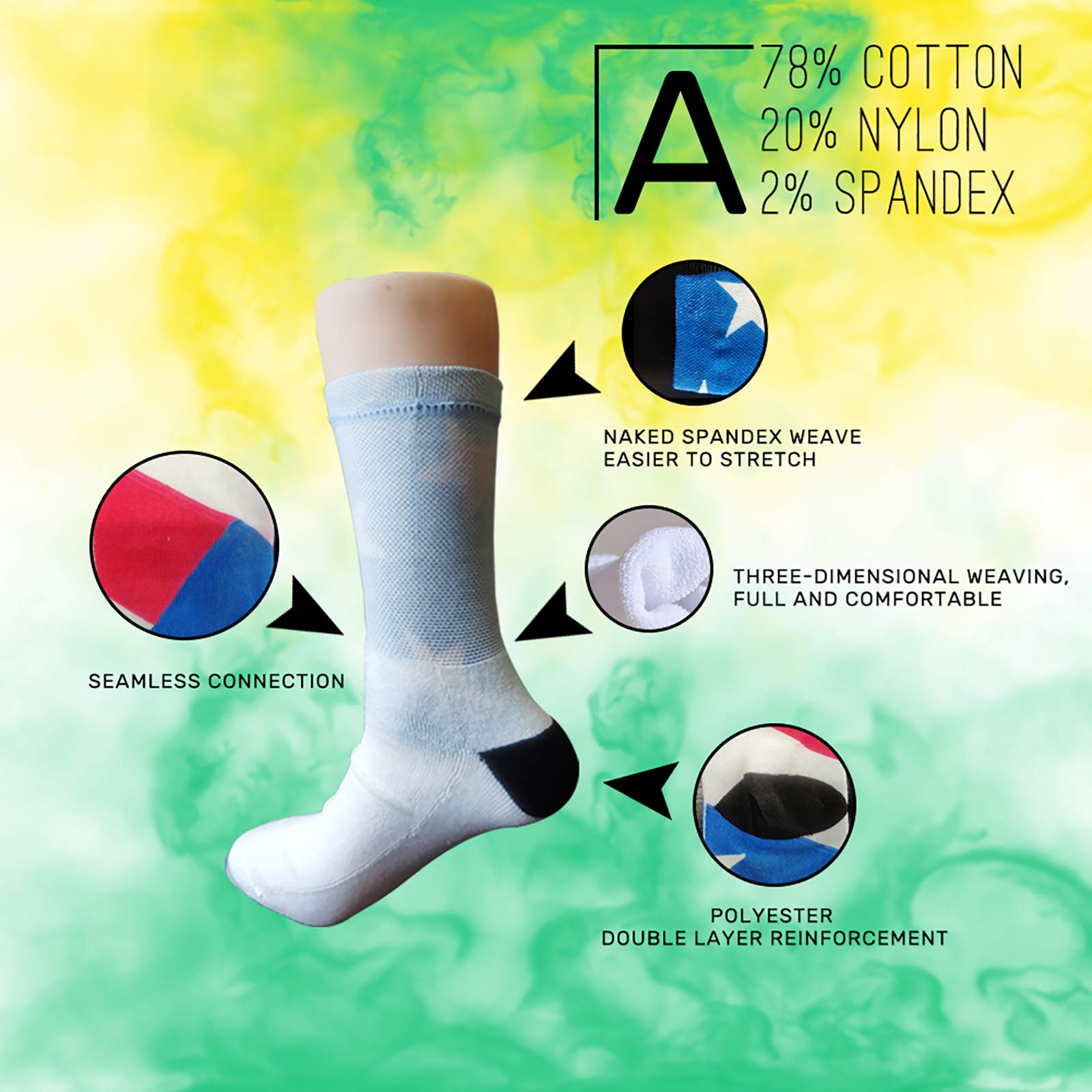 MSGUIDE Women's Thanksgiving Turkey Cotton Cushion Comfy Casual Funny Novelty Athletic Crew Socks