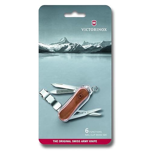VICTORINOX 0.6461.63 Nail Clip, 580 Wood Nail Clips, Nail Clips, Nail Clips, Nail File Included, 8 Functions, Stainless Steel, Rust Resistant, Emergency Prevention, Compact, Easy to Carry