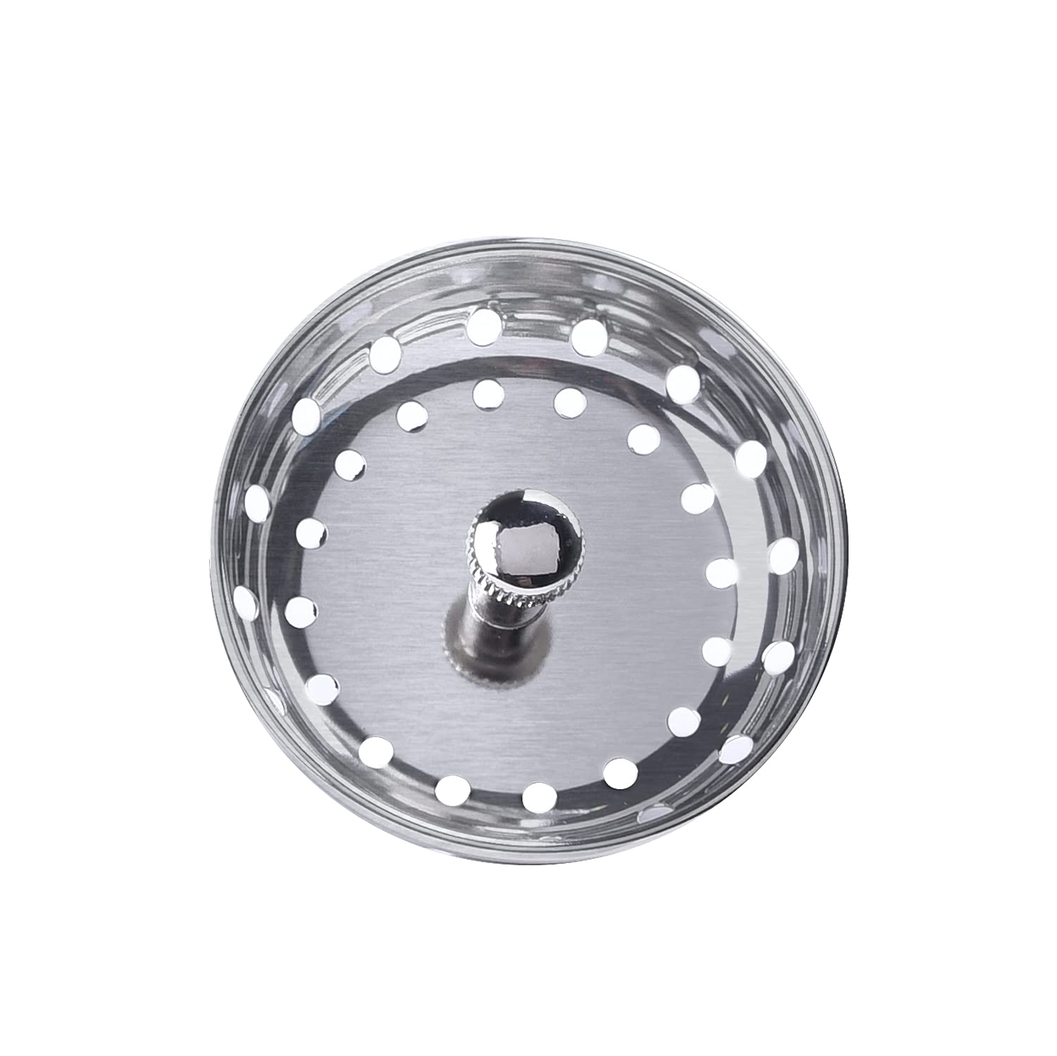 VARNAHOME Kitchen Sink Basket Strainer Replacement for US Standard Drains (3-1/2 Inch), Premium Brushed Stainless Steel Body W/Rubber Stopper 1 Pack