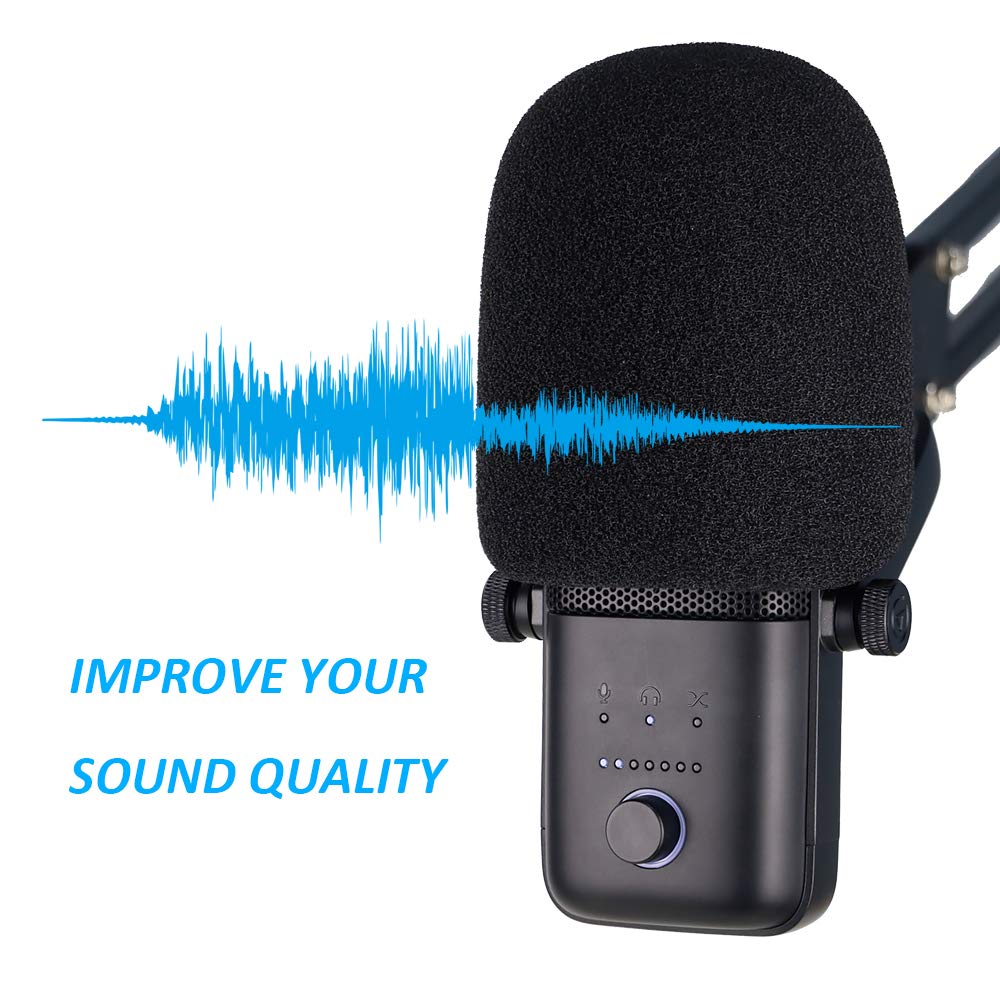 Microphone Pop Filter - Mic Foam Windscreen Cover Compatible with Elgato Wave:3 Premium USB Condenser Microphone to Blocks Out Plosives by YOUSHARES