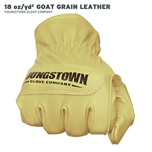 Youngstown Glove Ground Double Layered Leather Work Gloves For Men - Arc Rated, Puncture Resistant - Tan, Medium