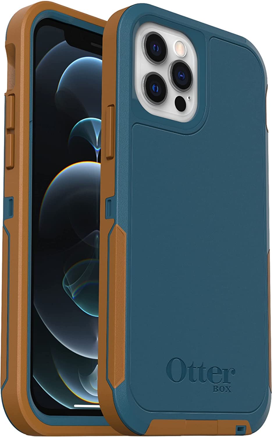 OtterBox Defender Series Screenless Case with Magsafe for iPhone 12 & 12 PRO (ONLY) Non-Retail Packaging - Autumn Lake - with Microbial Defense