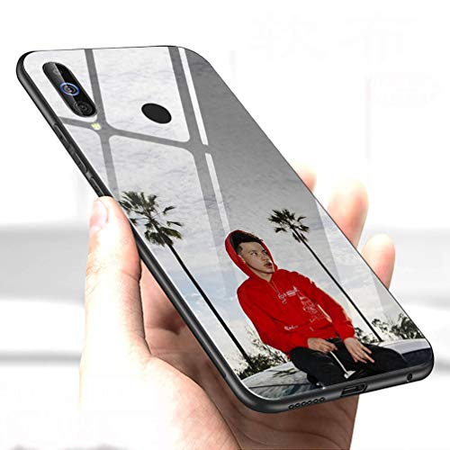 Luxury Phone Case for Samsung Galaxy A40 Cover,9H Tempered Glass Back Cover Soft Silicone Anti Scratch Bumper Design LB-59 Lil Mosey Protective Case