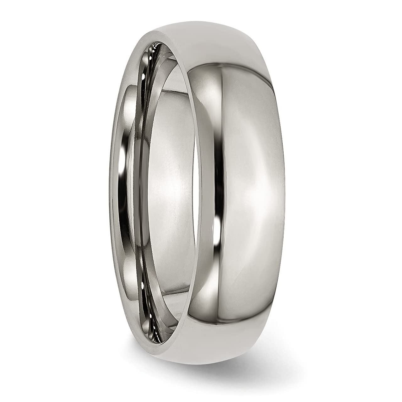 Lex & Lu Chisel Titanium 6mm Polished Band Ring