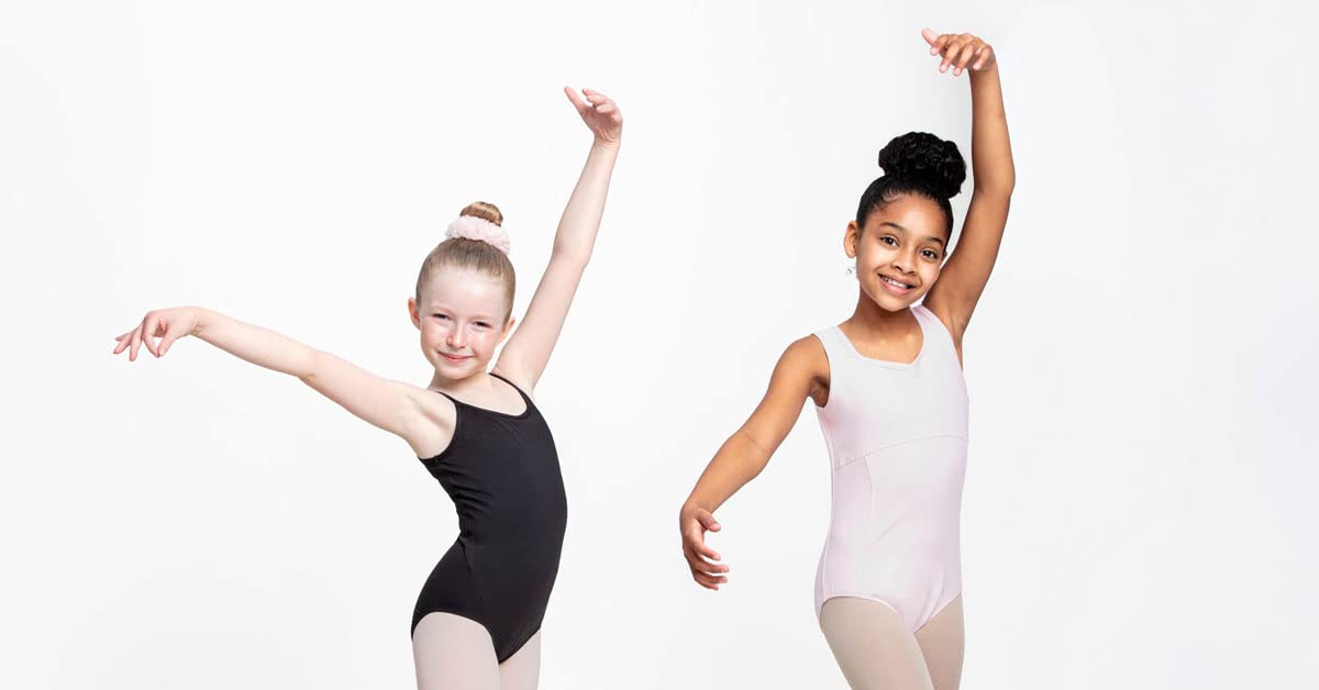 Rainbeau Moves Sustainable Girls Strappy Cami Leotard, Black