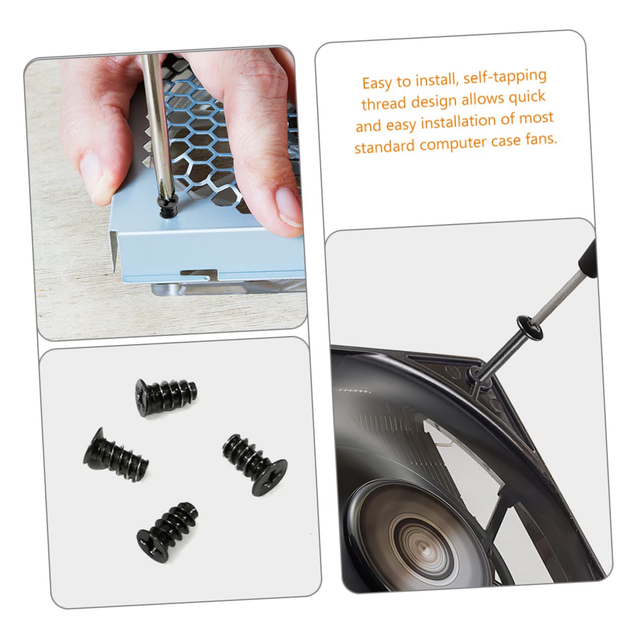 VILLCASE 2 Sets Chassis Fan Screws Steel Short Screw M5 Air