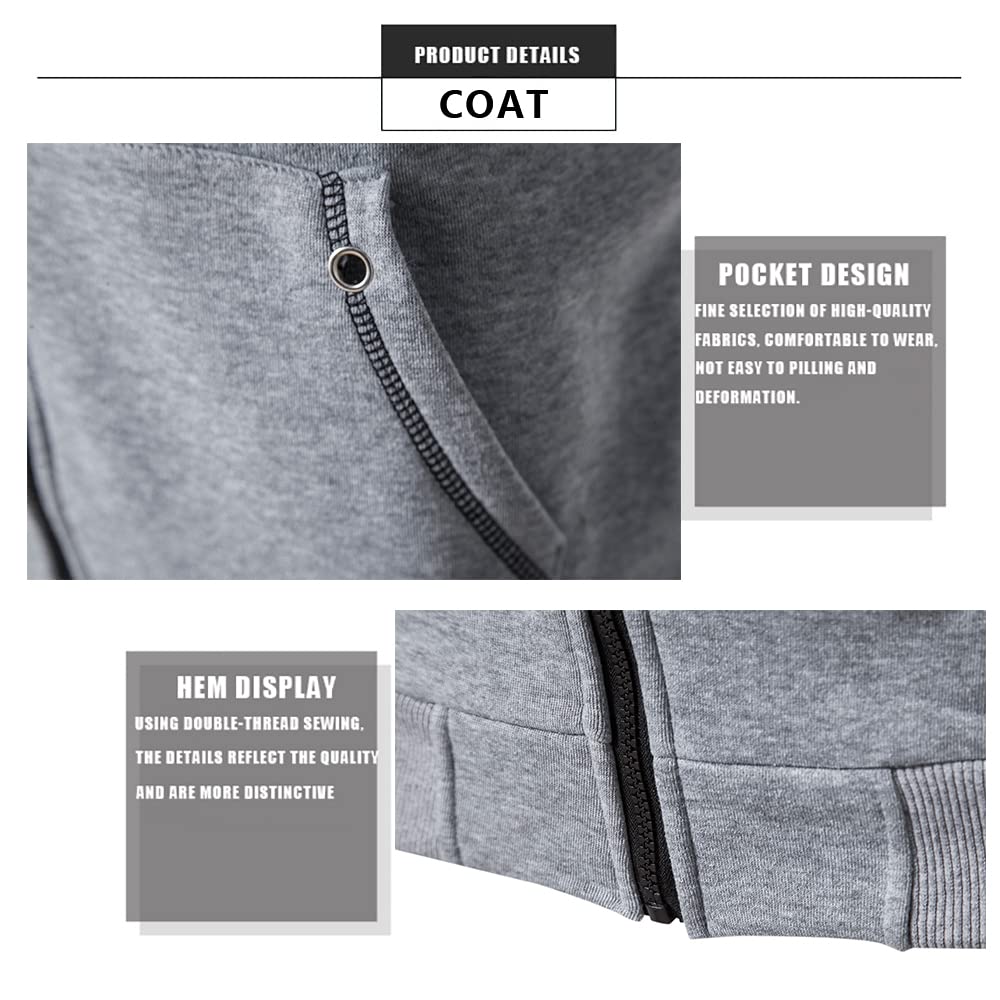 PRESEOSSA Mens Sweatsuits Sets Men's Tracksuits Zipper Hoodies for Men Jogging Suits Sets with Multi Pockets