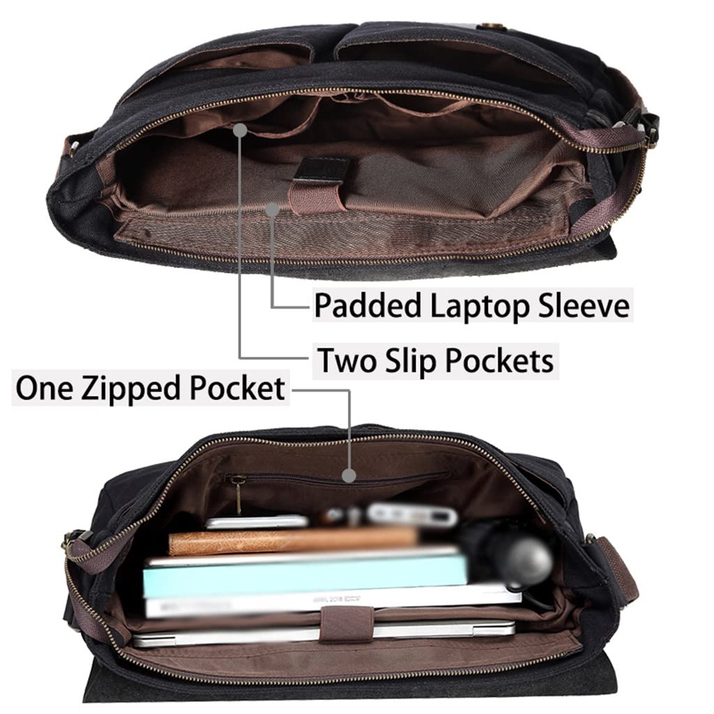SLNFXC Men's Leisure Laptop Briefcase Canvas Business Handbag