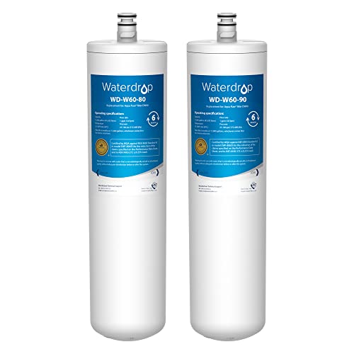 Waterdrop DW80/90 Under Sink Water Filter, Replacement for Aqua-Pure AP-DW80/90, AP-DWS1000, Kohler K-201-NA, Kohler K-202-NA (Pack of 2), Model No.WD-W60-80/90