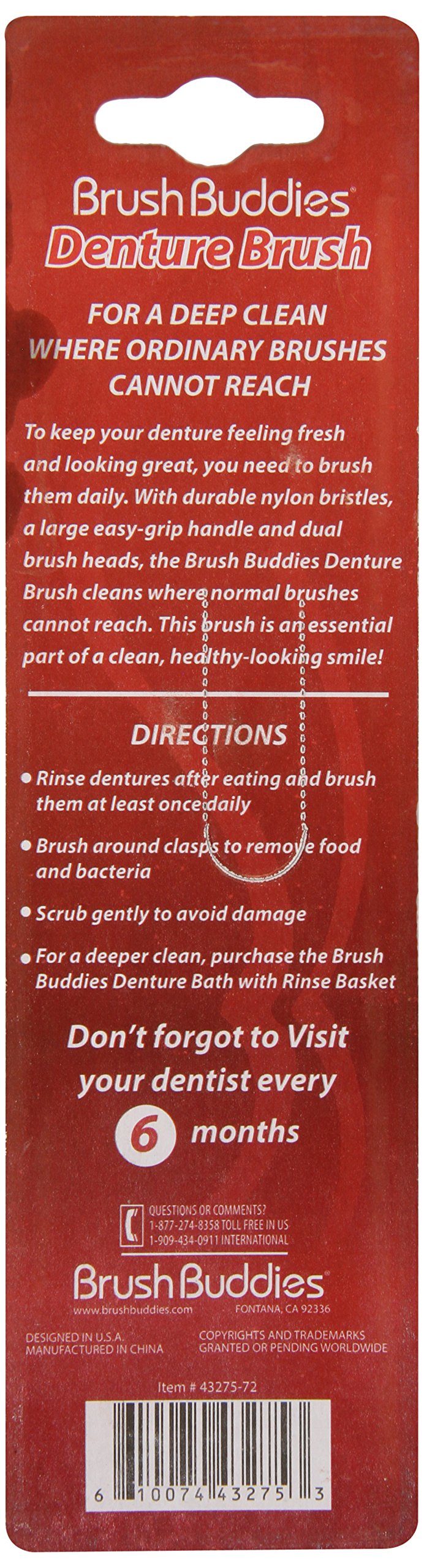 Val-Clean 20201 Concentrated Denture Cleaner & Brush Buddies Denture Brush Assorted Colors