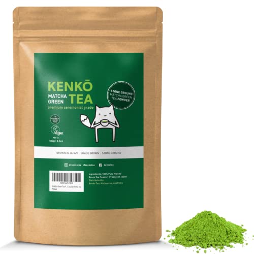 Matcha Green Tea Powder - Ceremonial Grade, First Harvest, Great Tasting, Authentic Japanese Matcha, Pure, Fresh & Healthy. 50 Servings, 100g (3.5oz) Bag