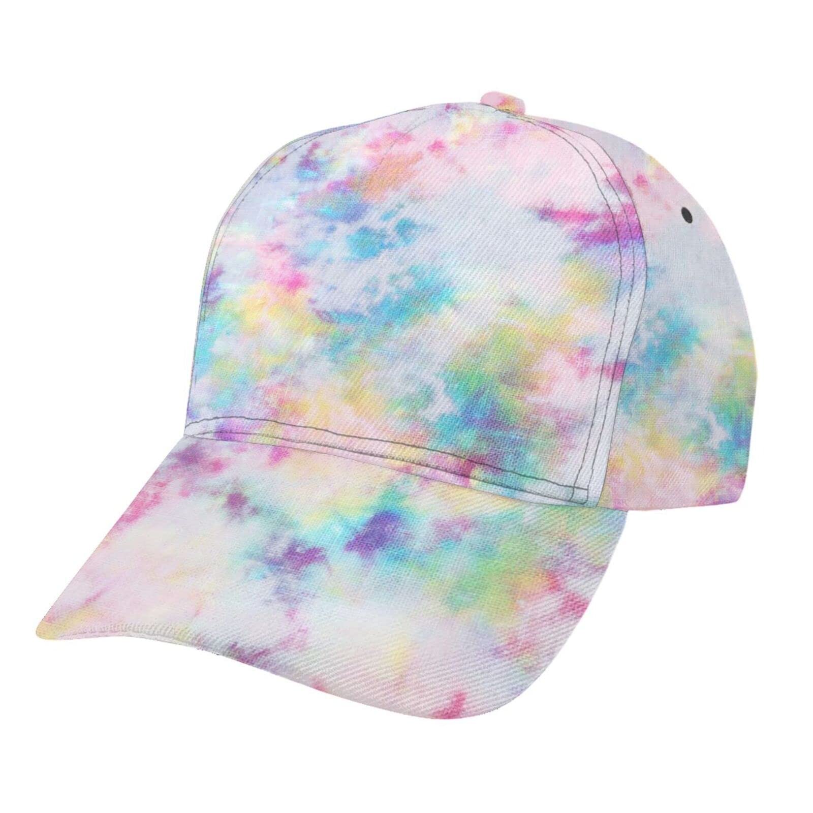 Rainbow Tie Dye Baseball Cap for Men Women Girl Tie Dye Hat Low Profile Adjustable Dad Hat for Teens