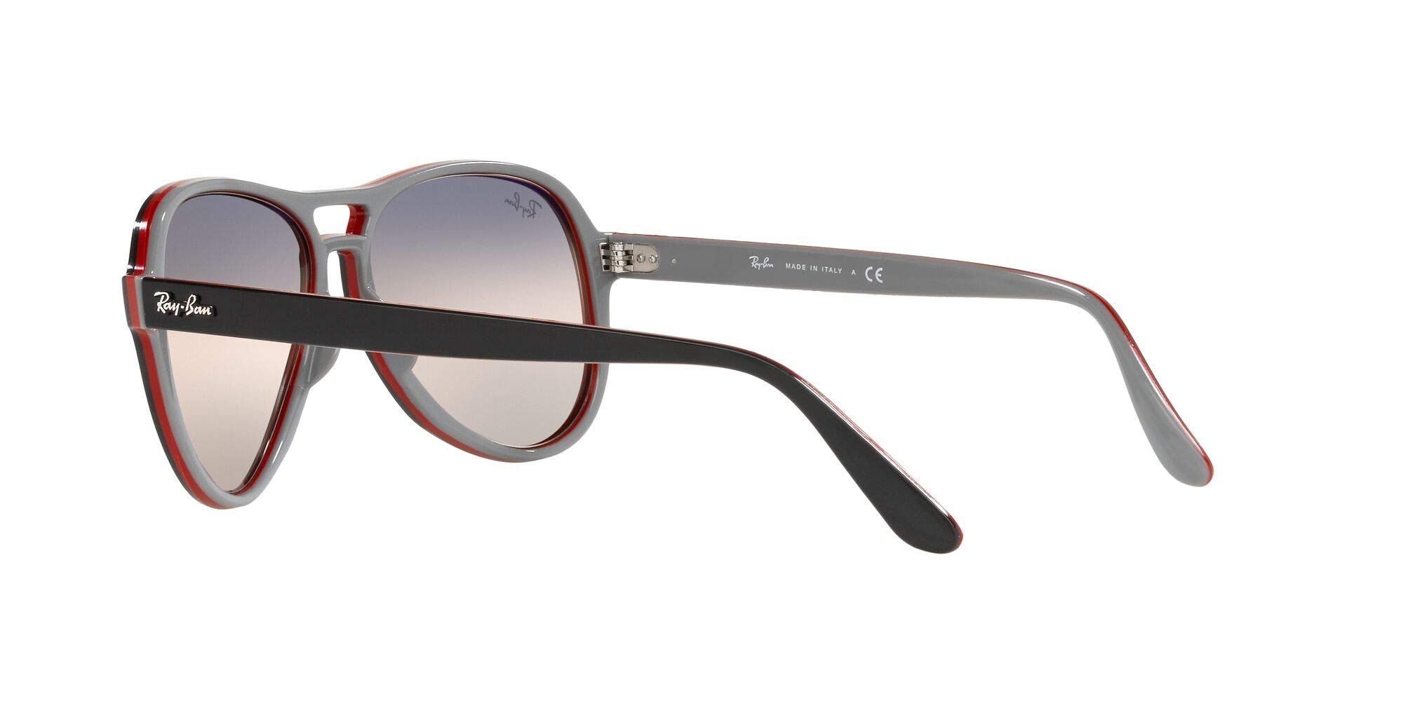 Ray-Ban Men's Rb4355 Vagabond Aviator Sunglasses, Black Transparent Black/Polarized Black, 58 mm